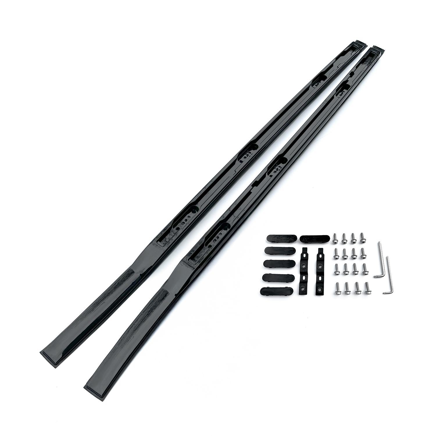 L663 Defender 90 Roof Rails in Gloss Black - shop.sixonetwo.co.uk