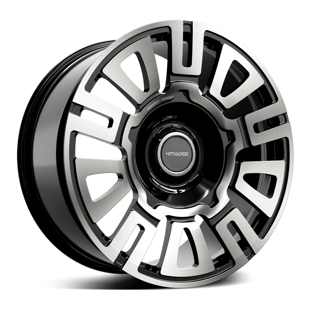 22 inch Hawke Raptor Forged Alloy Wheel (Front)| Black Polished | 5x120 ...