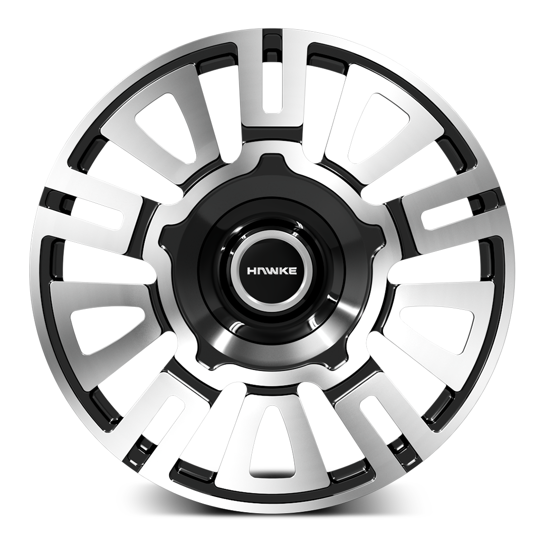 22 inch Hawke Raptor Forged Alloy Wheel (Front)| Black Polished | 5x120 ...
