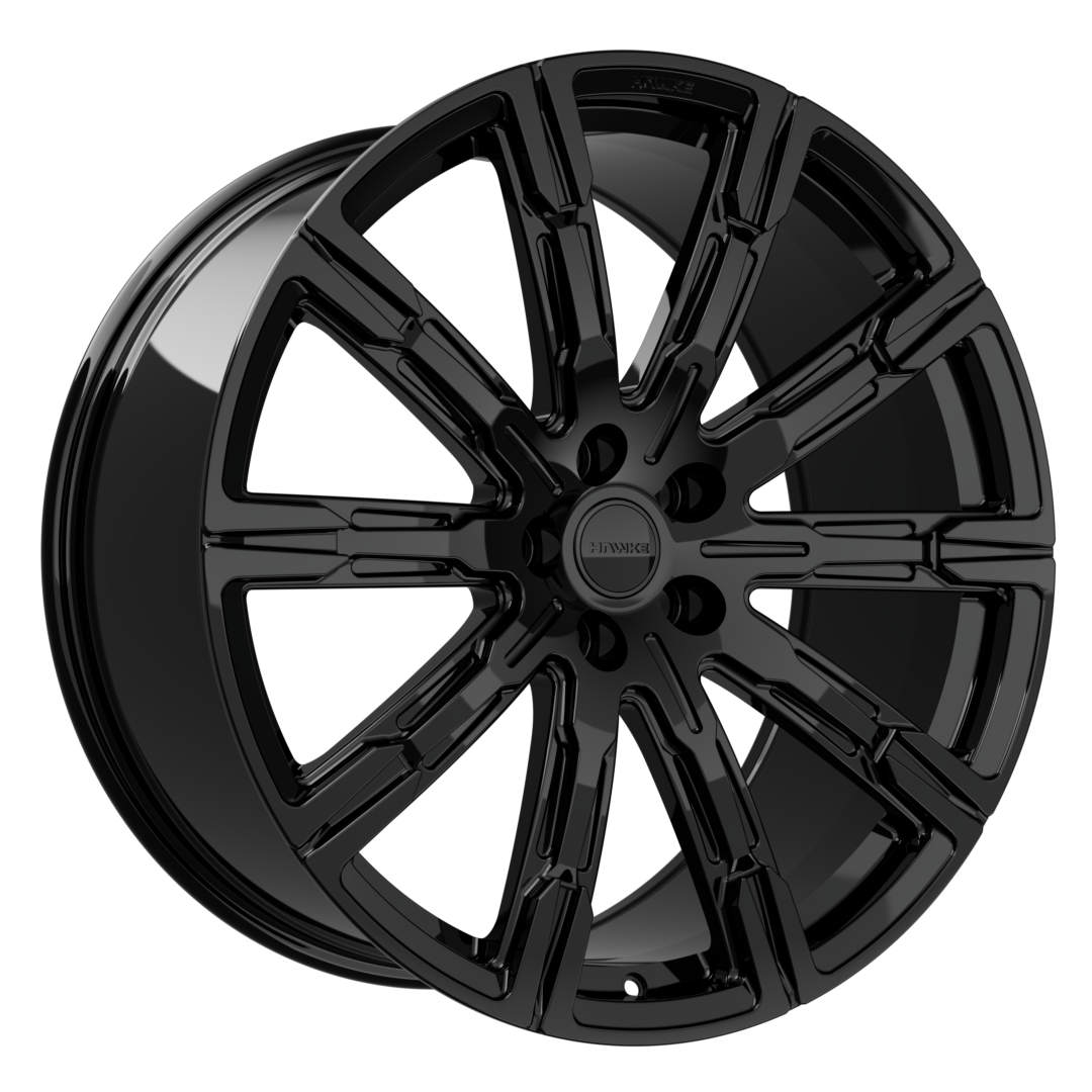 22 inch Hawke Forged Saker III Alloy Wheel (Rear)| Gloss Black | 5x120 ...
