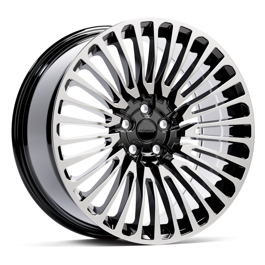 22 inch Hawke Sentry Alloy Wheels (Wider Rears)| Black Polished | 5x120 ...