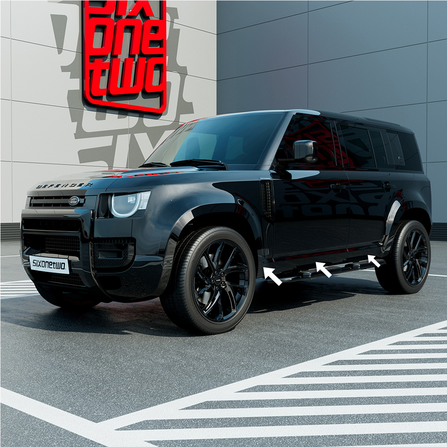 Lower Door Trim Kit in High Gloss Black for Land Rover Defender 110 ...