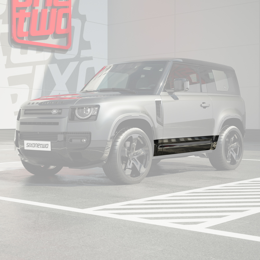 Lower Door Trim Kit in High Gloss Black for Land Rover Defender 90 L663 ...